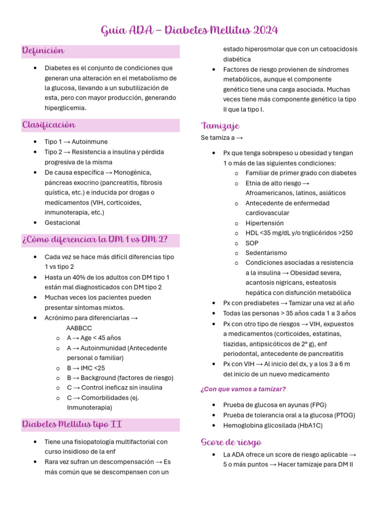 Guía ADA Diabetes Mellitus 2025 | PDF | Diabetes | Especialidades Medicas