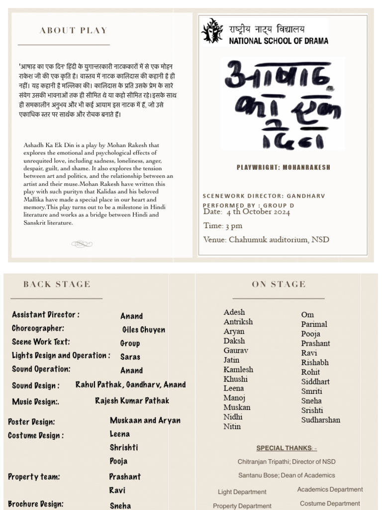 Mohan Rakesh's Ashadh Ka Ek Din Play | PDF