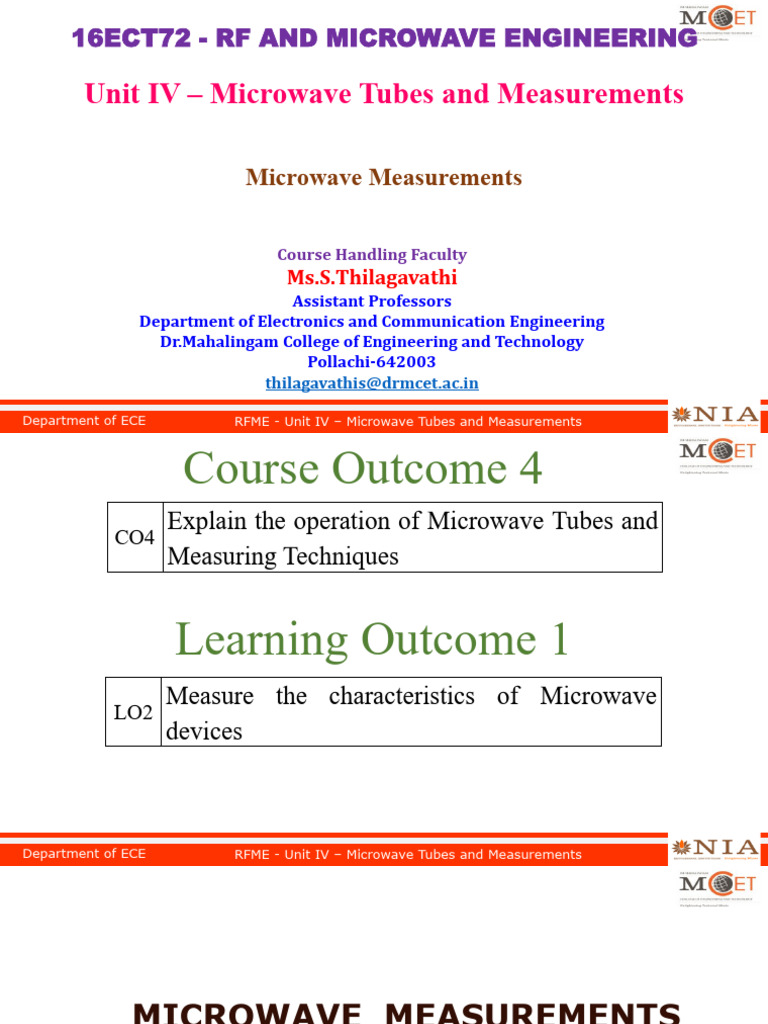 Microwave Tubes and Measurement Techniques | PDF | Transmission Line ...