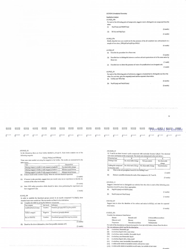 TOPIC 15 (E2 Analytical Chemistry) | PDF