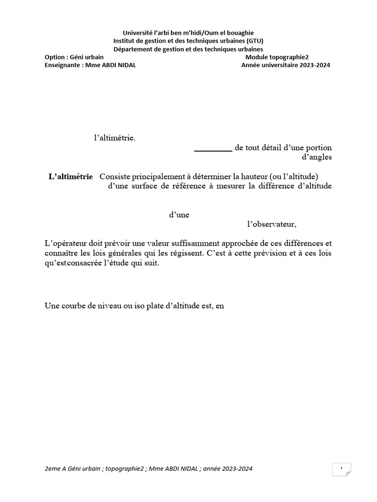 Introduction à la carte topographique | PDF | Topographie | Couleur