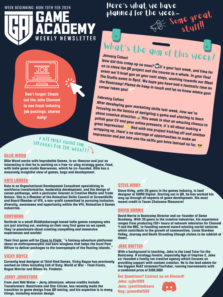 Games Industry Bootcamp Newsletter 6. 19.02.24 | PDF