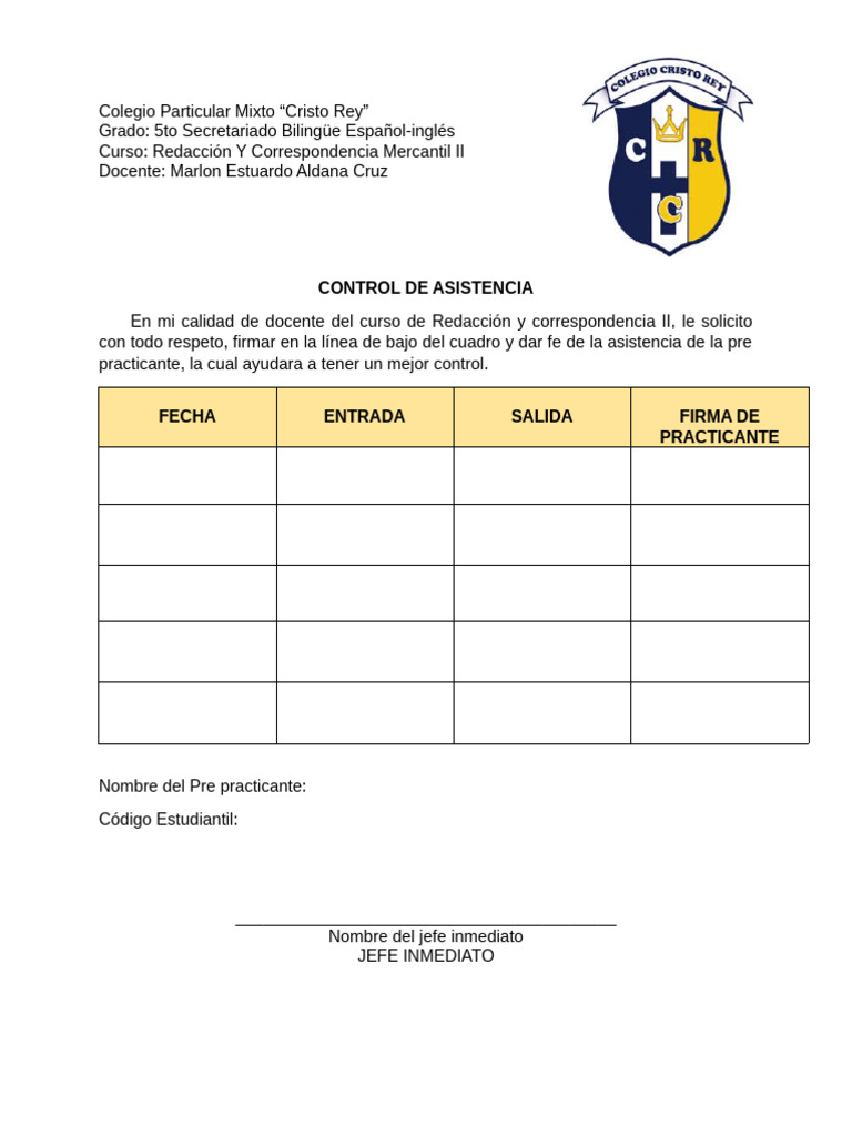 Carta de Asistencia Seb | PDF