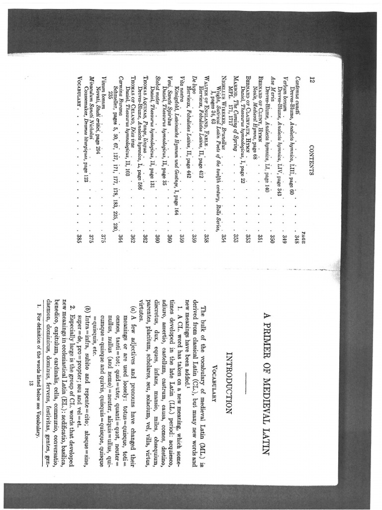 Grammar and Vocab. For A Primer of Medieval Latin | PDF