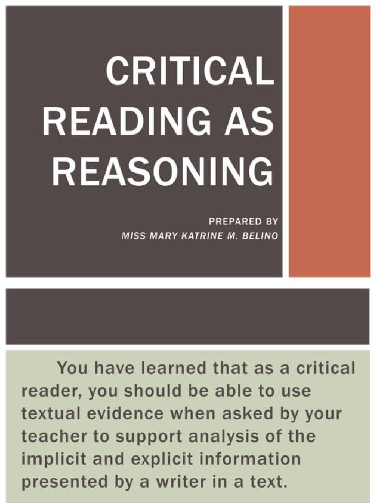 Critical Reading | PDF