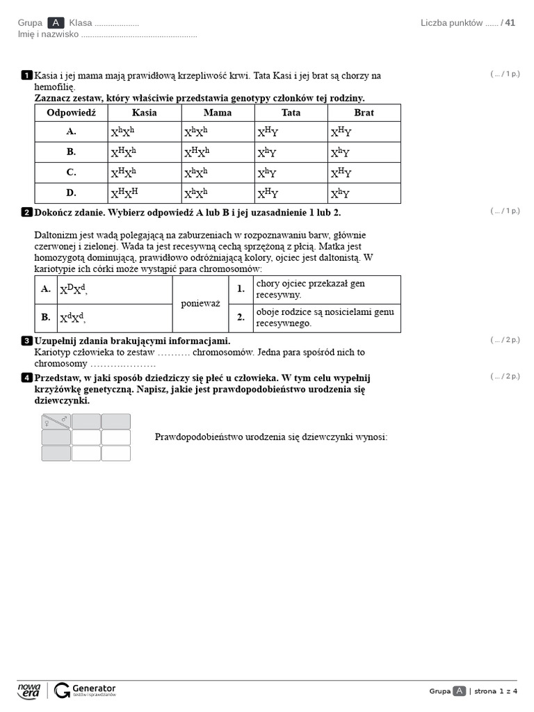 Dziedziczenie Płci U Człowieka | PDF