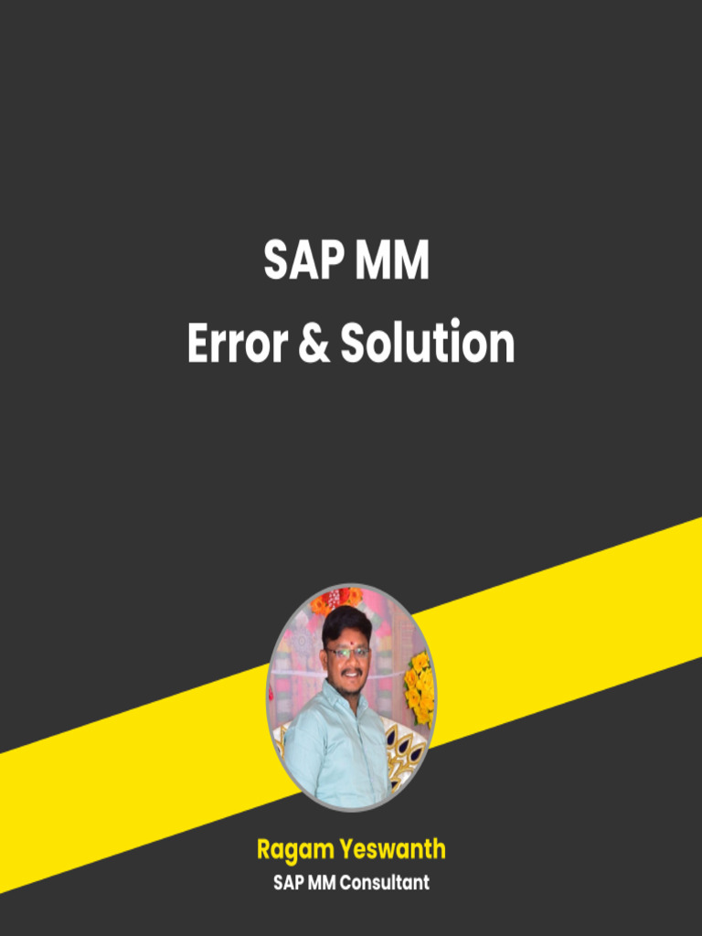 SAP MM Error and Solution 3 | PDF