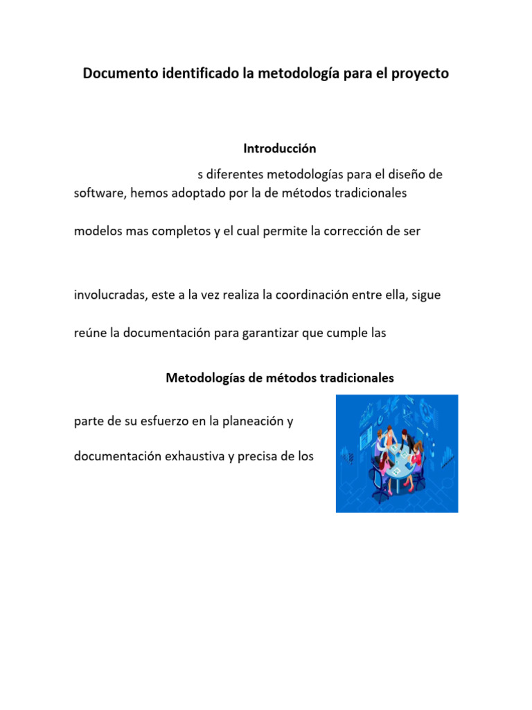 Documento Identificado La Metodología para El Proyecto de Desarrollo de Software | PDF ...
