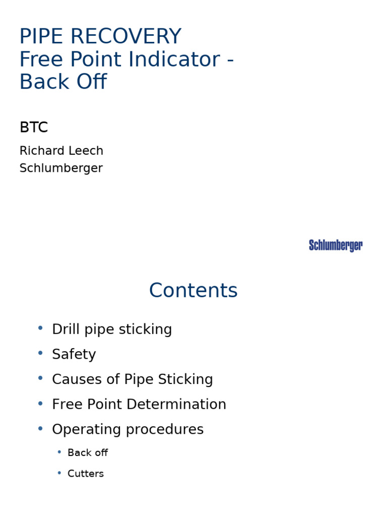 3-SLB FPIT and Back-Off Presentation | PDF | Mechanical Engineering
