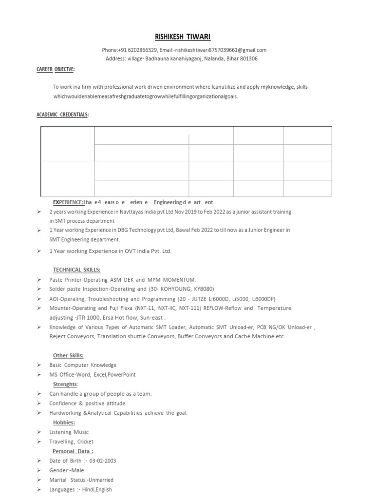 rishikesh resume | PDF