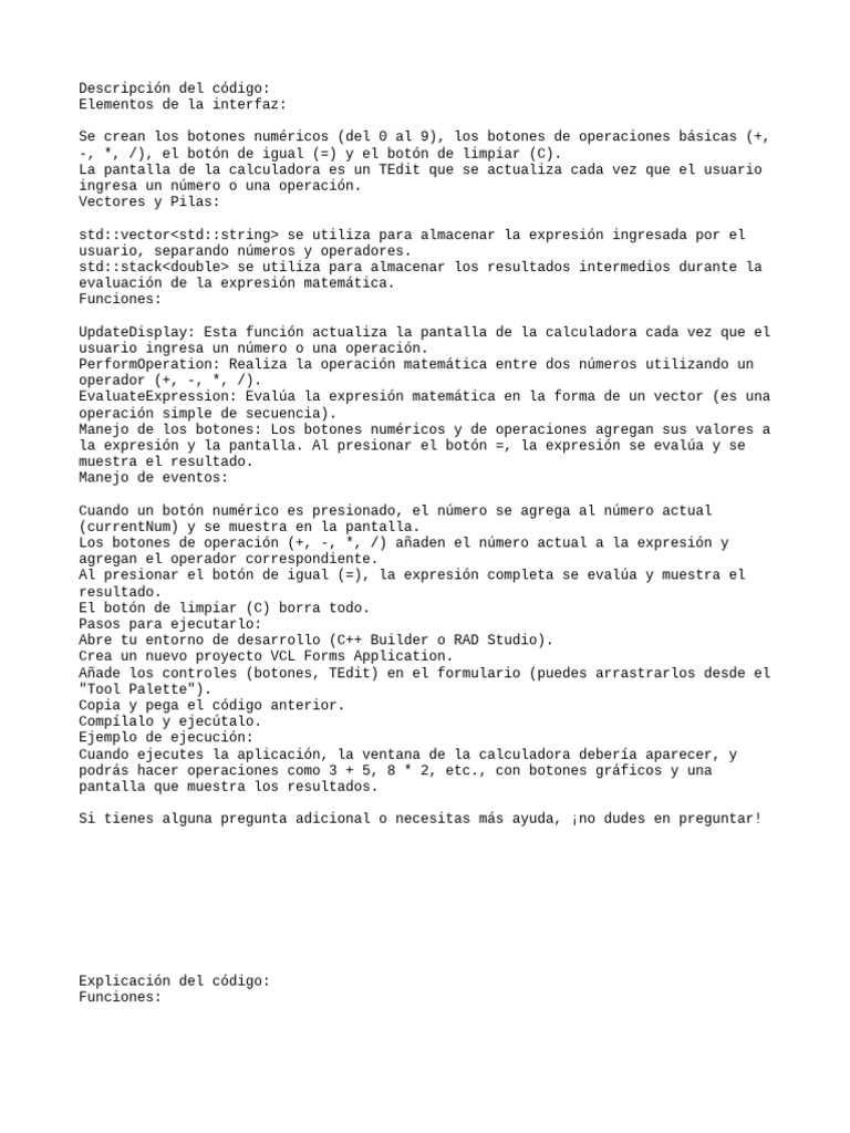 C++ Codigos Calculadora | PDF | Programa de computadora | Programación
