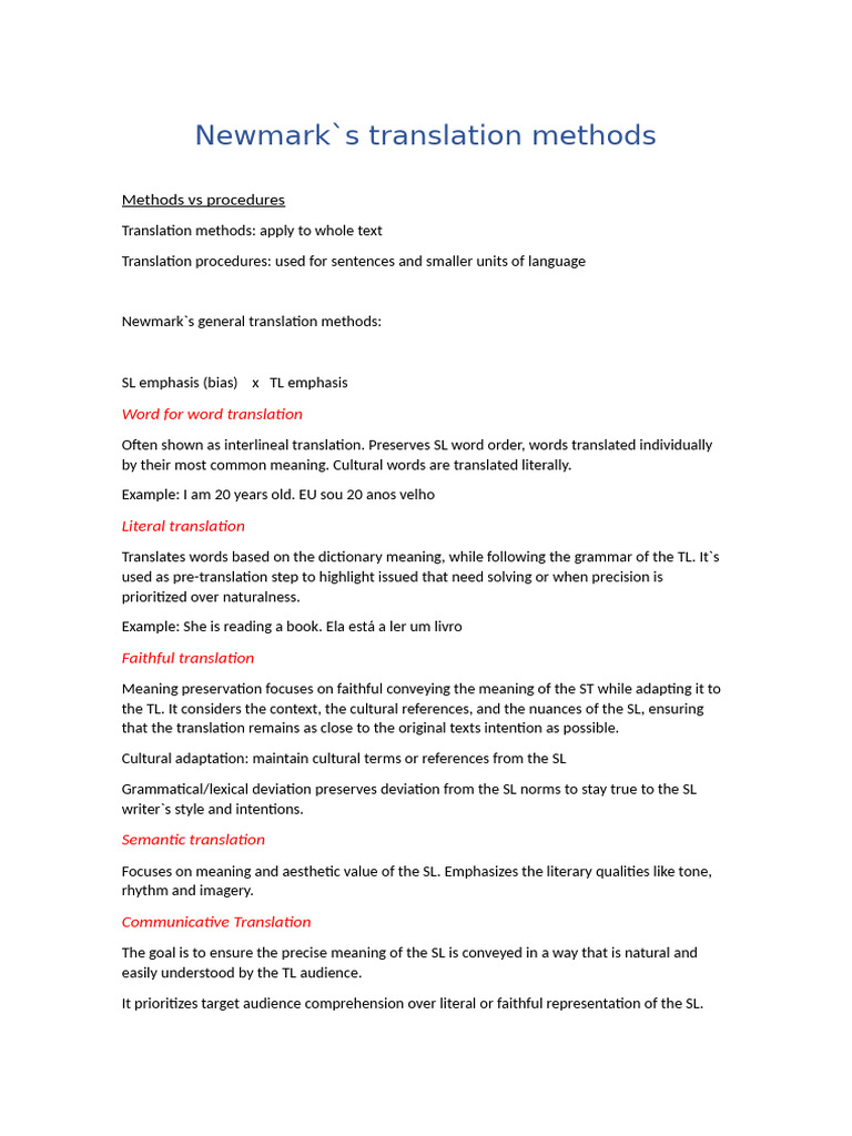 Newmark - Prática de Tradução | PDF | Translations | Semantics