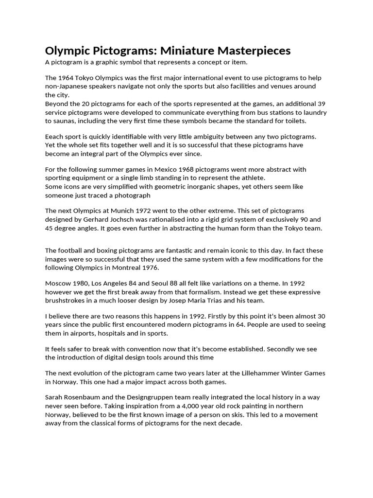 Olympic Pictograms_ Miniature Masterpieces (1) | PDF