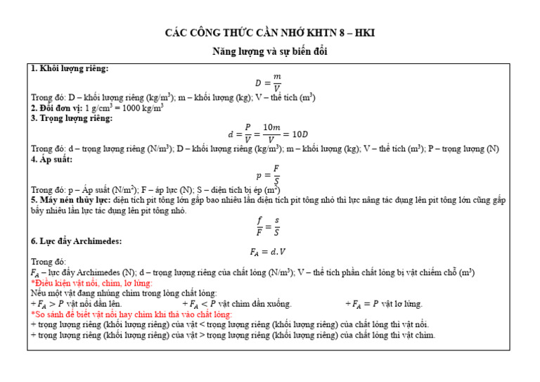 T NG H P KHTN 8 - Công TH C | PDF