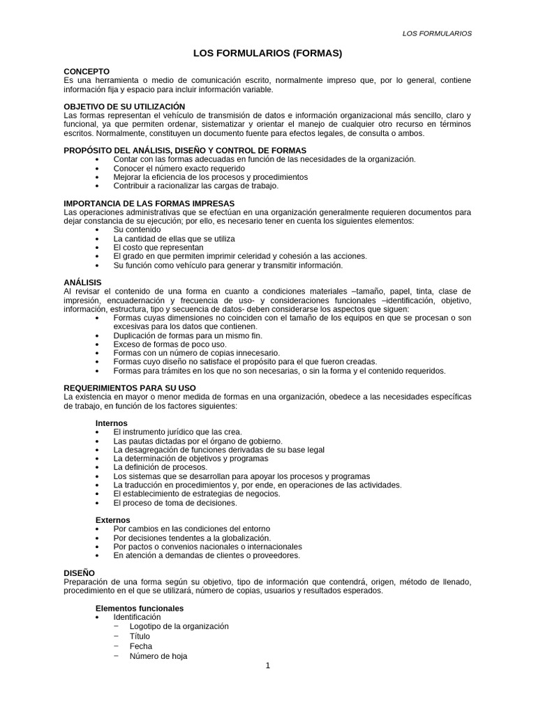 Importancia y Diseño de Formularios | PDF | Información | Diseño