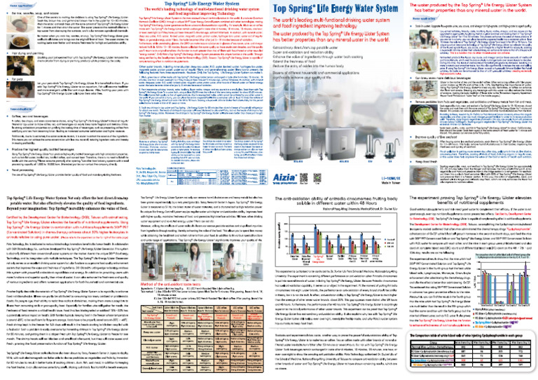 Top Spring Life Energy Water System A4 EDM (ENG) | PDF