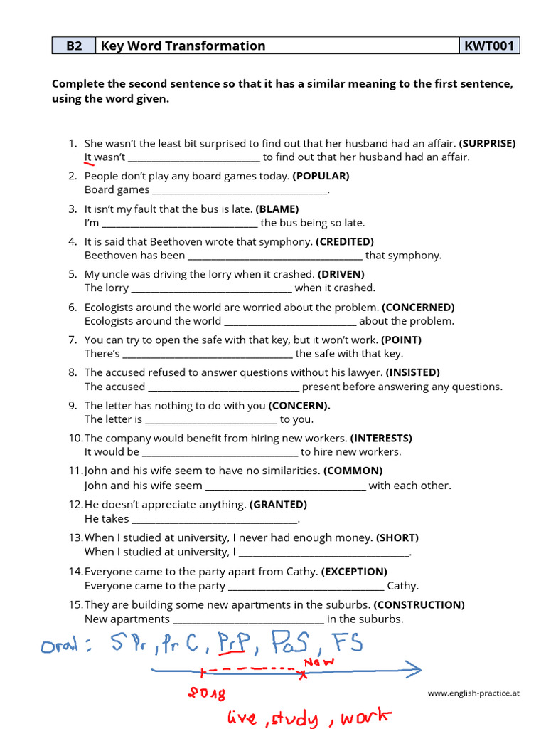 Key Word Transformation B2 | PDF