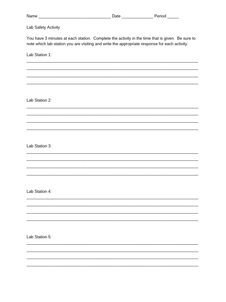 Lab Safety Activity | PDF