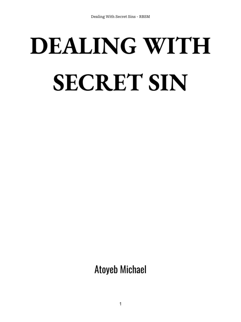 Dealing With Secret Sins | PDF | Jesus | Sin