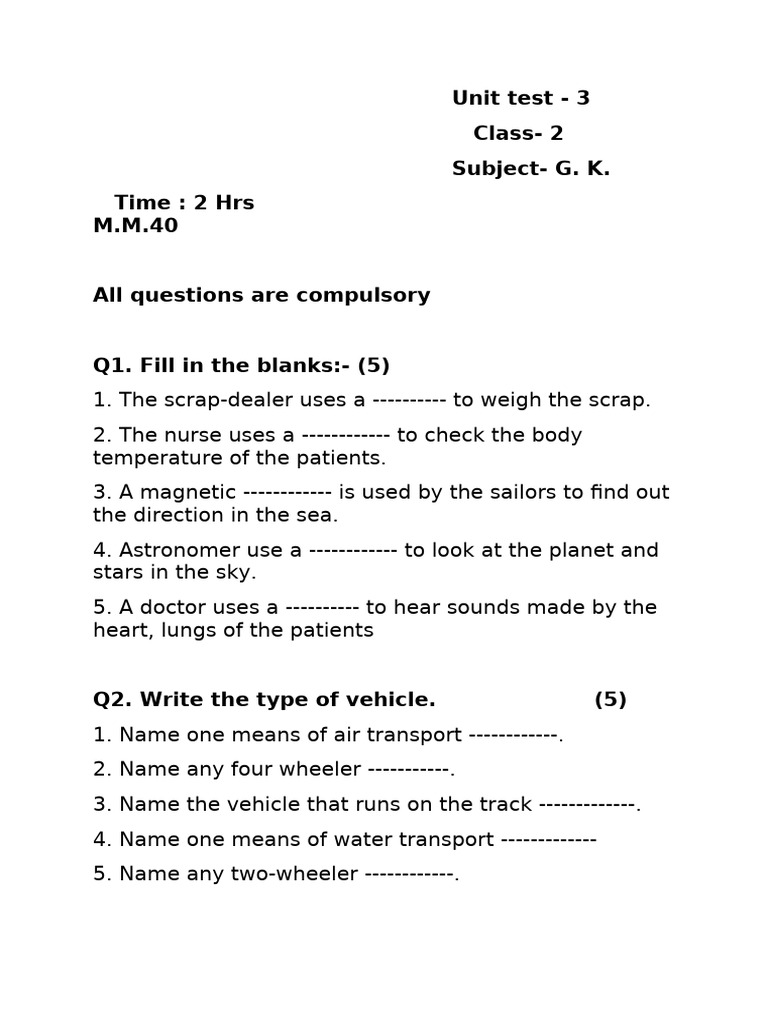 Unit-Iii, Class 2, Hindi | PDF
