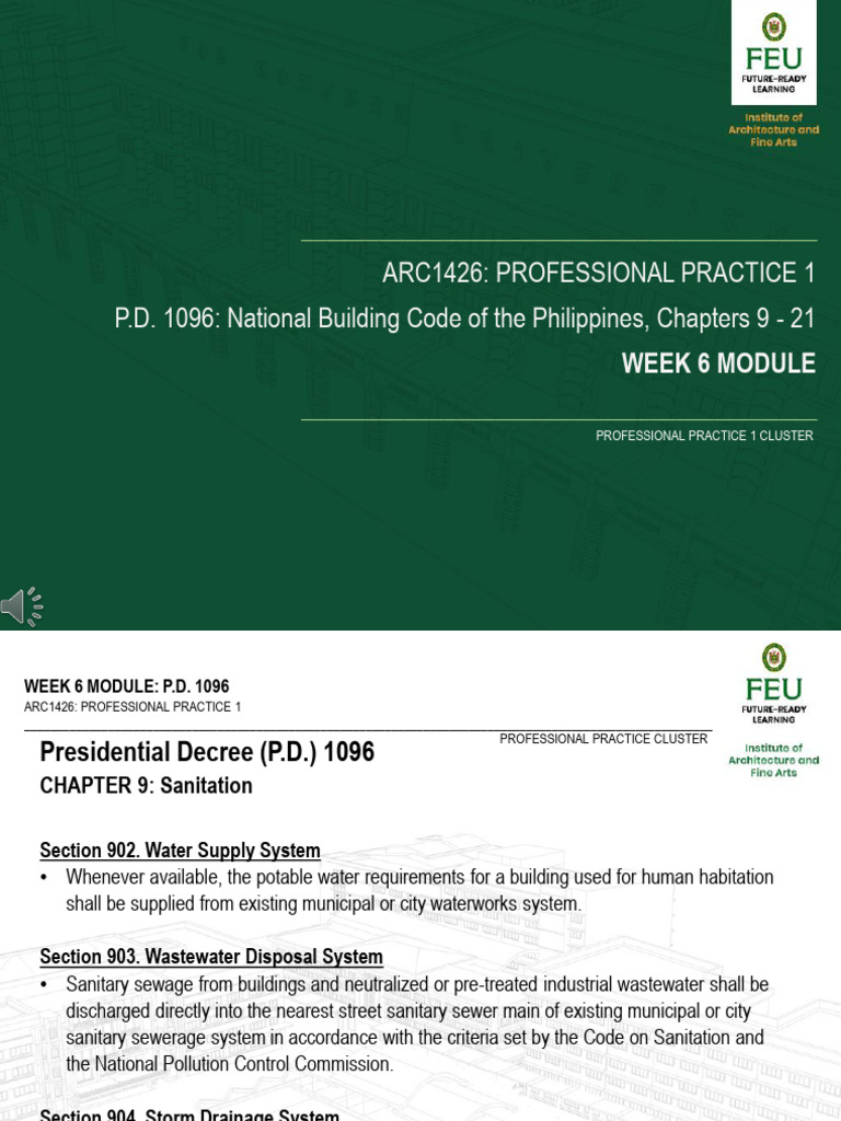 ARC 1448 - Week 5 - PD 1096 Rule 9-21 | PDF | Stairs | Sanitation