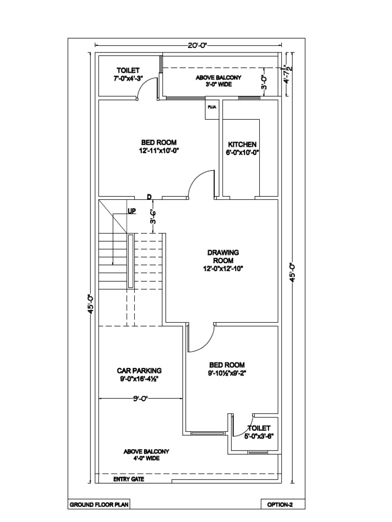 20'x45 - Layout Plan | PDF