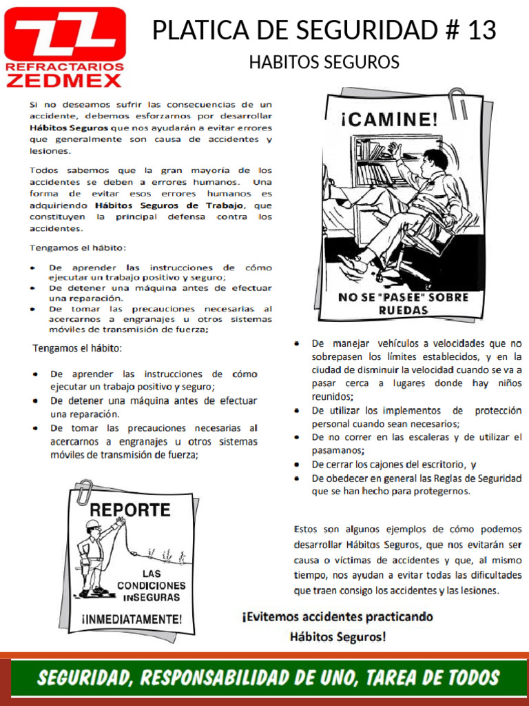 Platica 13 HABITOS SEGUROS | PDF