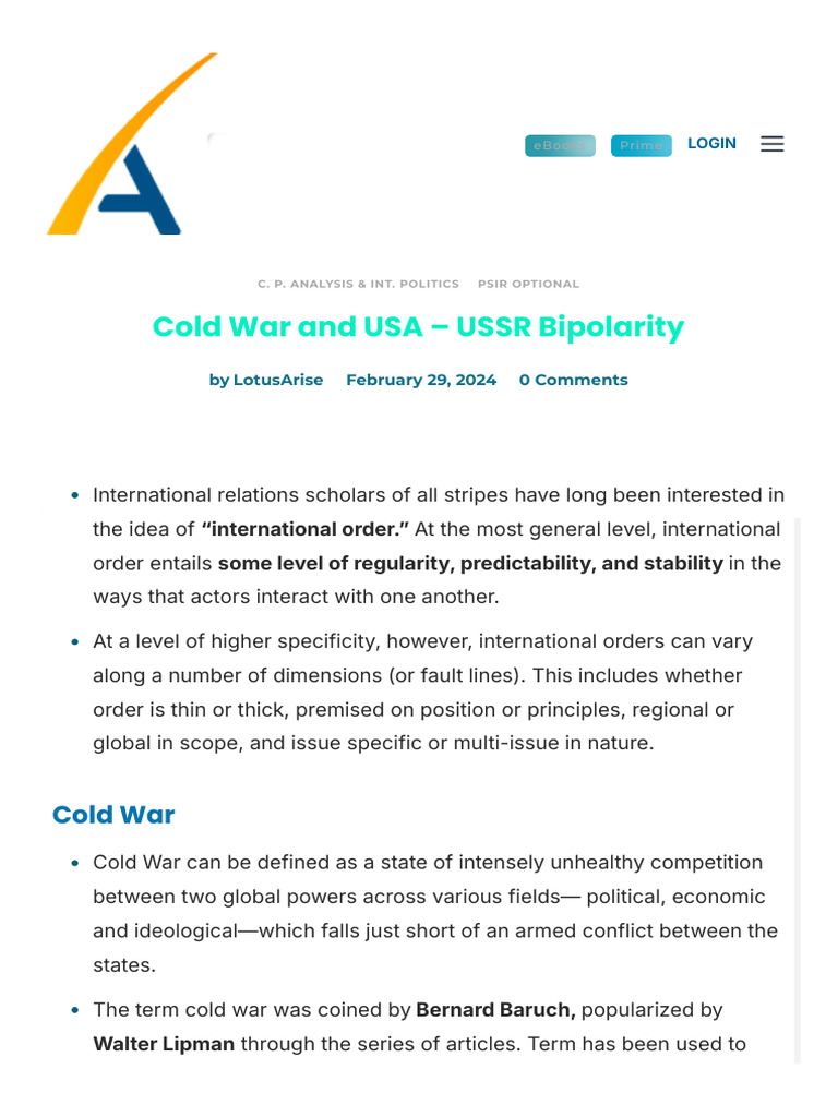 Cold War: Tension and Ideological Conflict | PDF | Cold War | Soviet Union