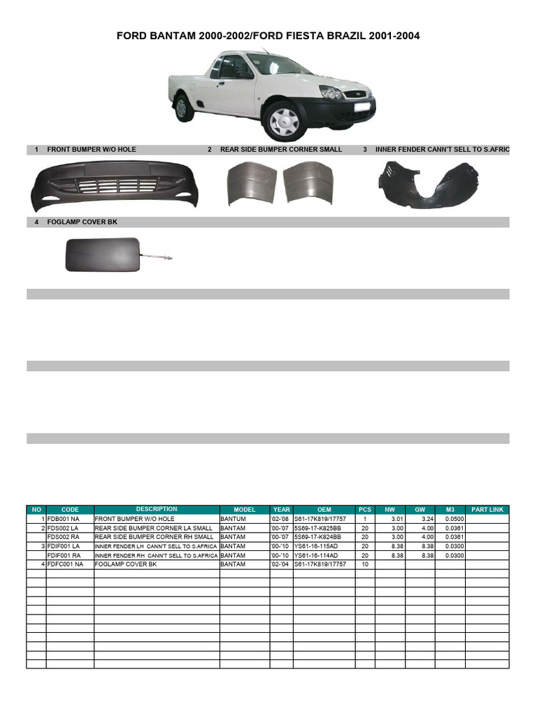 Ford Bantam 2000-2002 | PDF