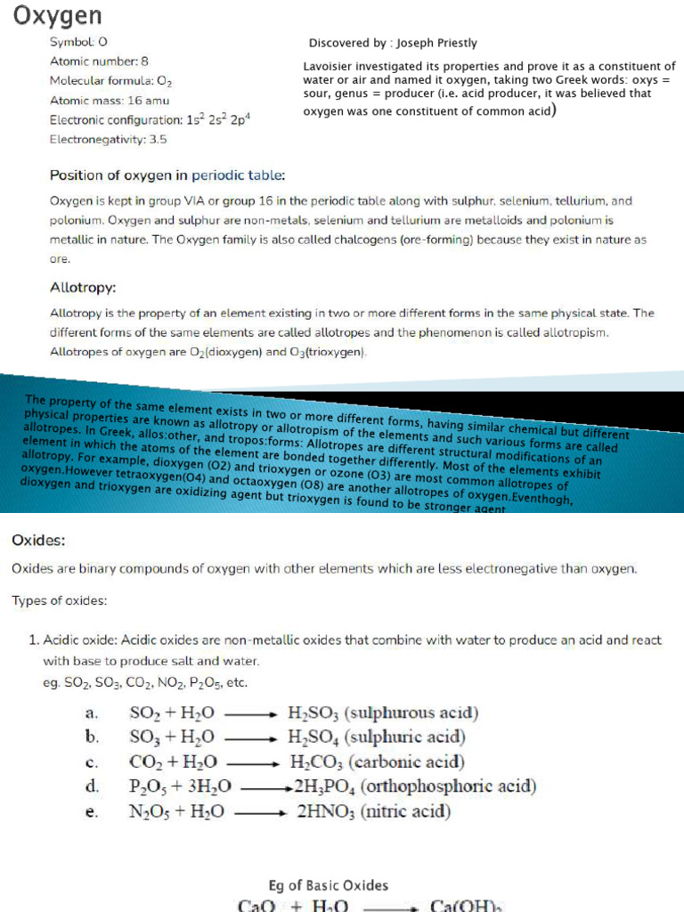 Oxygen and Ozone | PDF