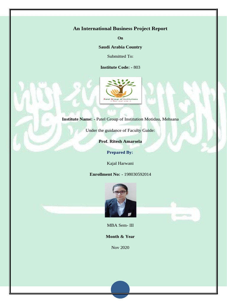 International Business Project | PDF | Salman Of Saudi Arabia | Mecca