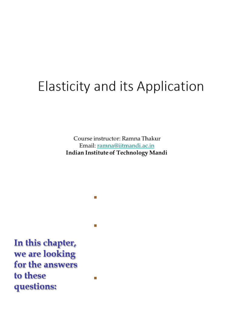 Applications of Elasticity in Economics | PDF | Elasticity (Economics ...