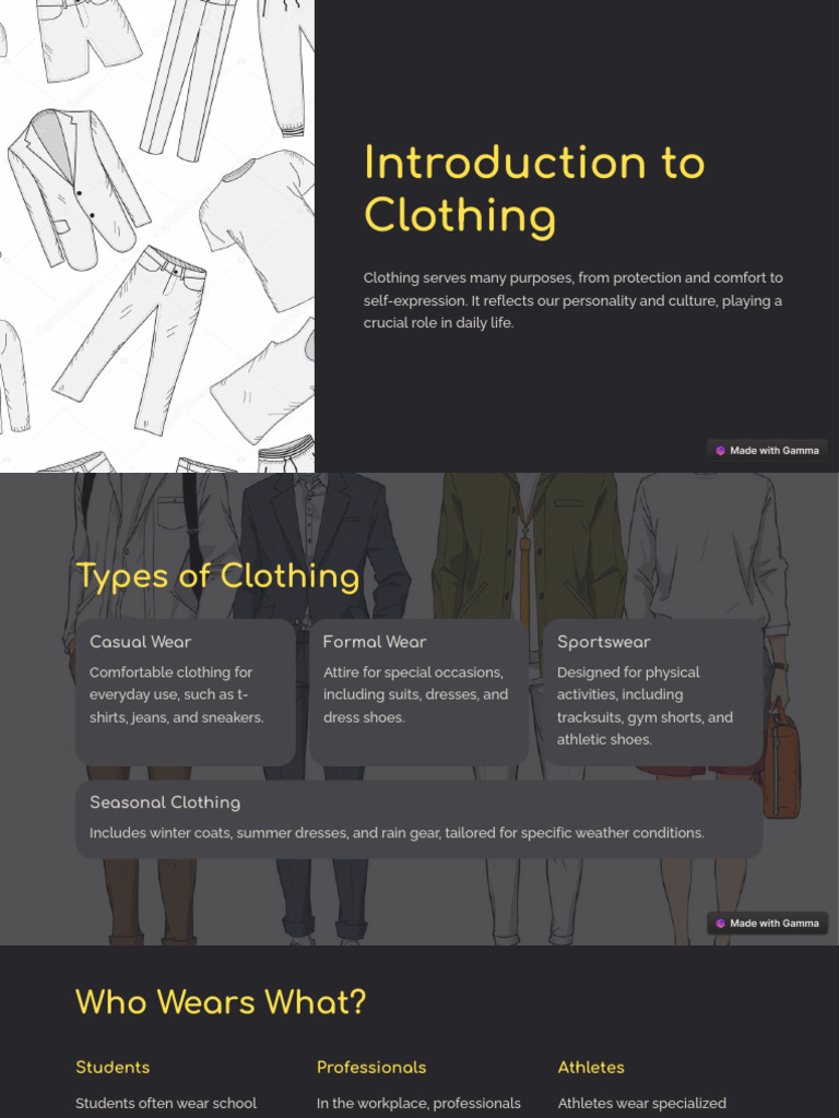 Introduction To Clothing | PDF | Clothing | Softlines (Retail)