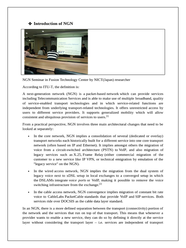 Introduction of NGN | PDF | Service Industries | Telecommunications