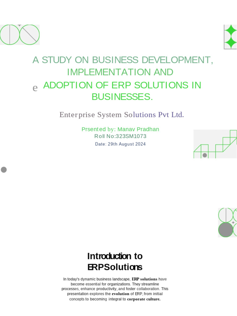ERP Solutions: Adoption and Challenges | PDF | Enterprise Resource ...