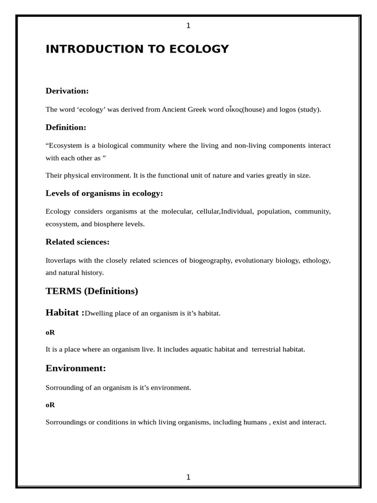 Introduction to Ecology and Ecosystems | PDF | Soil | Ecosystem