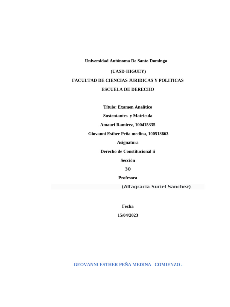 Constitucion Trabajo de Exsamen (Autoguardado) | PDF | Ejecutivo (gobierno) | Constitución