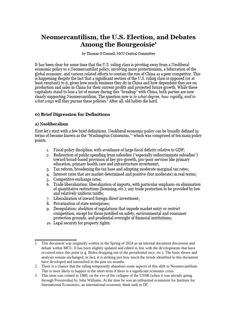 Neomercantilism and U.S. Economic Policy | PDF | Keynesian Economics ...