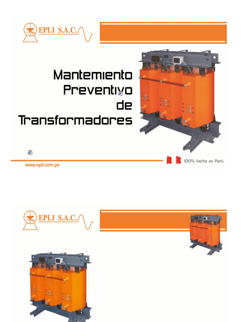Presentacion EPLI Trafos Secos Nuevo Fondo | PDF | Transformador | Aislador (Electricidad)