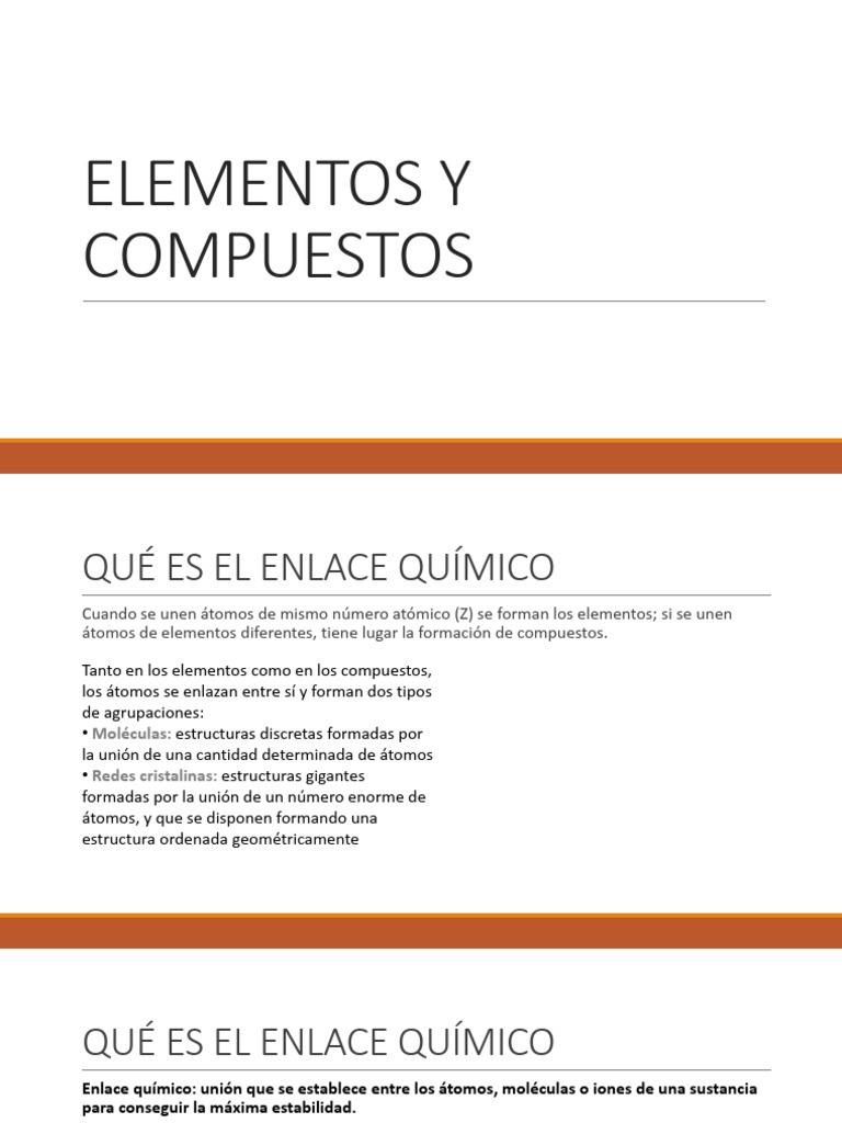 Elements y Compostos | PDF | Enlace químico | Enlace iónico