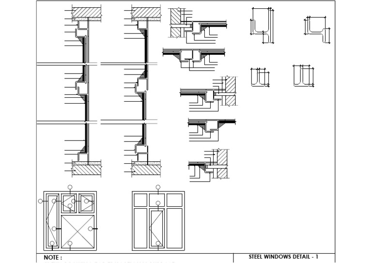Steel Window Section Details | PDF | Wall | Brick