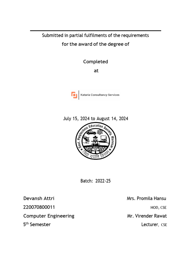 IT Report 5th Sem Devansh | PDF | Web Development | Learning