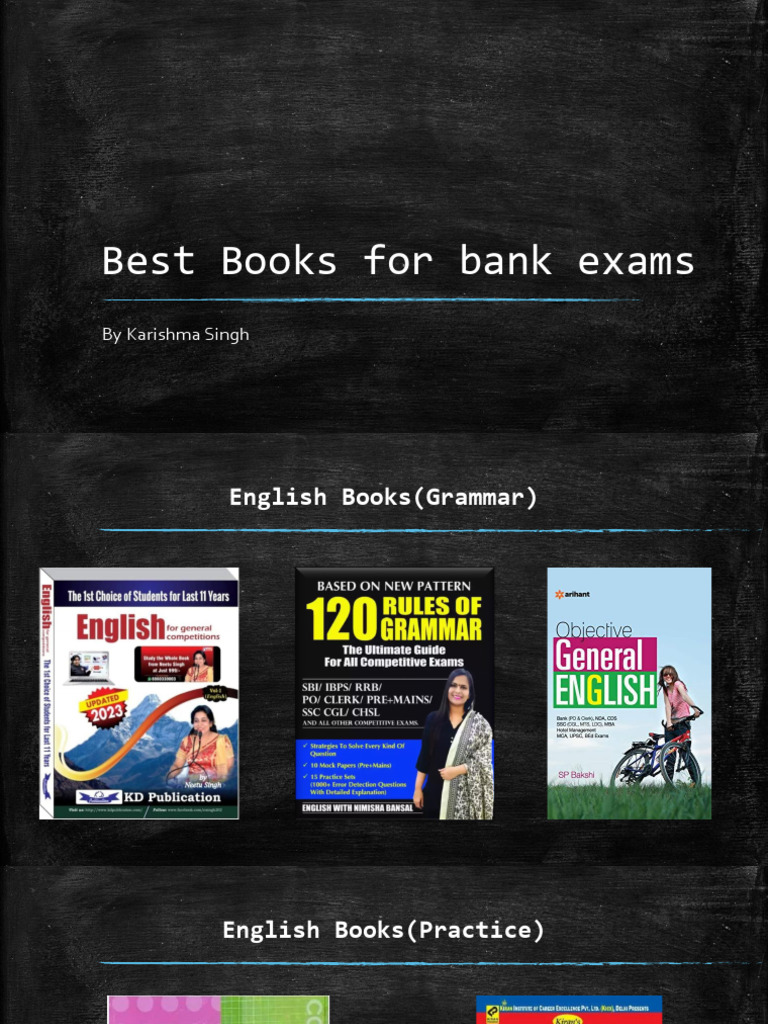 Best Books for Bank Exams by Karishma Singh | PDF