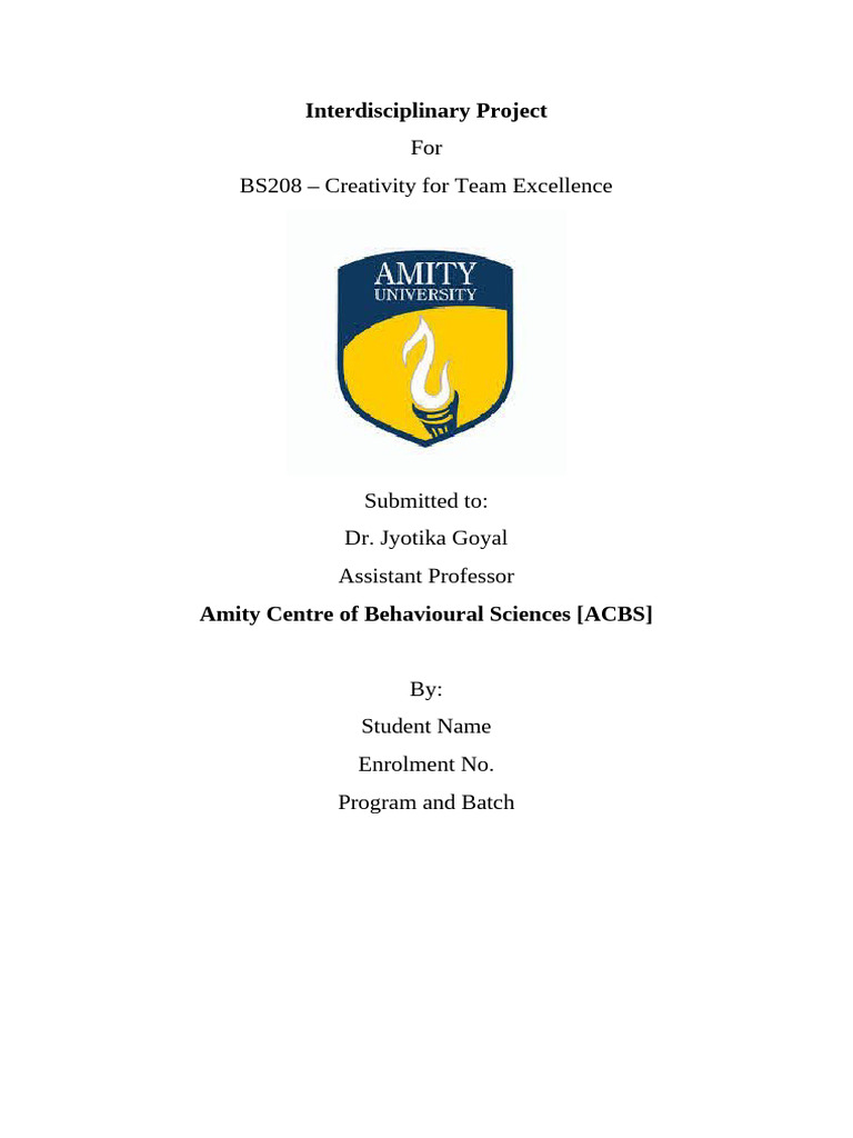 Interdisciplinary Project for BS208 | PDF
