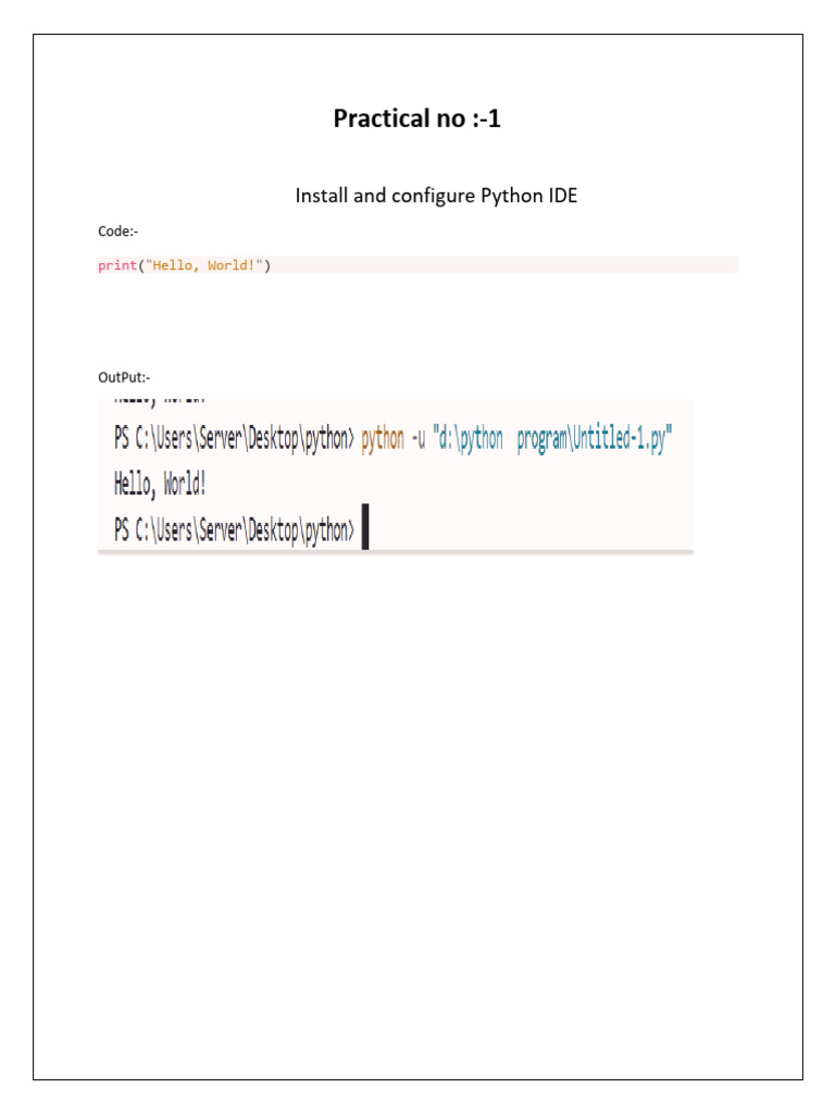 Practical No 1 | PDF
