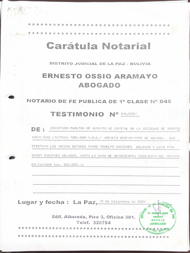 Carátula Notarial | PDF