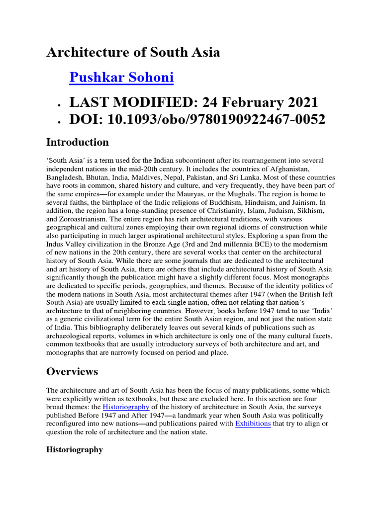 Architecture_of_South_Asia | PDF | South Asia