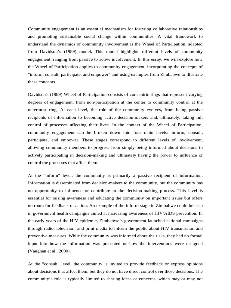 Wheel of Participation in Community Engagement | PDF | Empowerment ...
