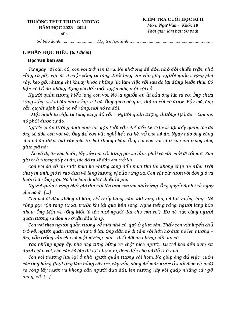 VAN 10 TrungVuong de Dapan Matran | PDF