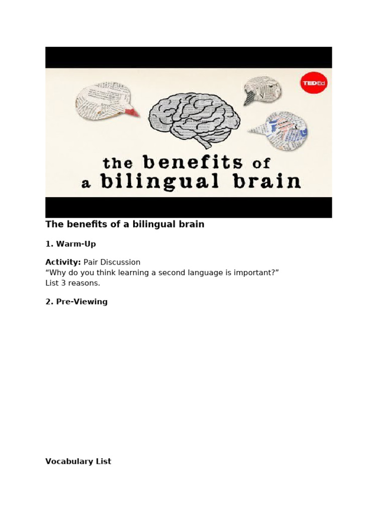Benefits of A Bilingual Brain | PDF | Multilingualism | Memory